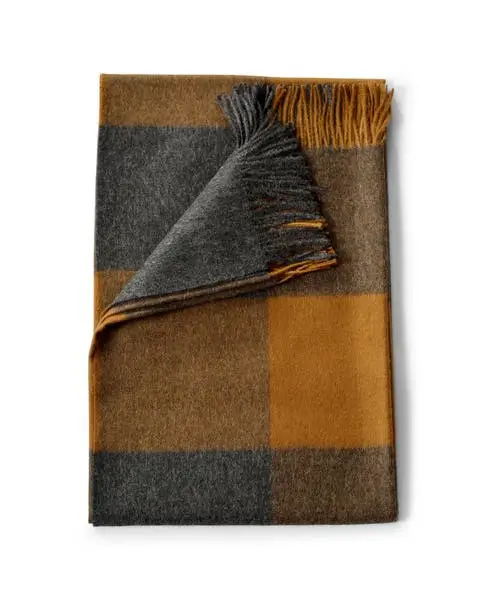 EVANGELINE 100% Baby Alpaca Throws - Amber/ledge