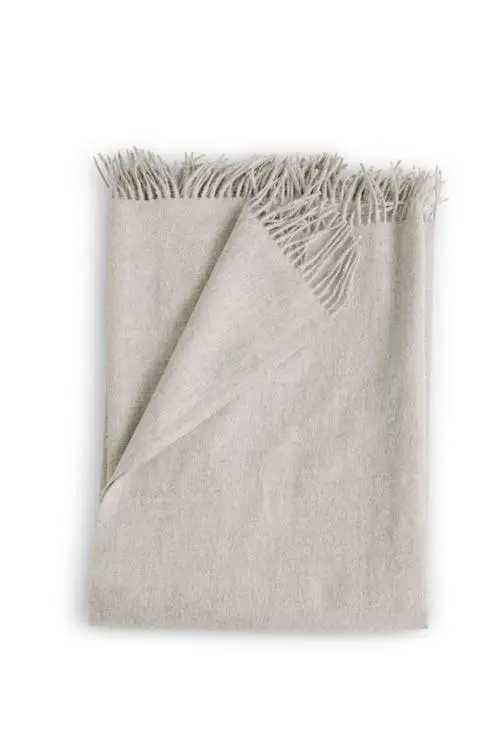 EVANGELINE 100% Baby Alpaca Throws - Fog
