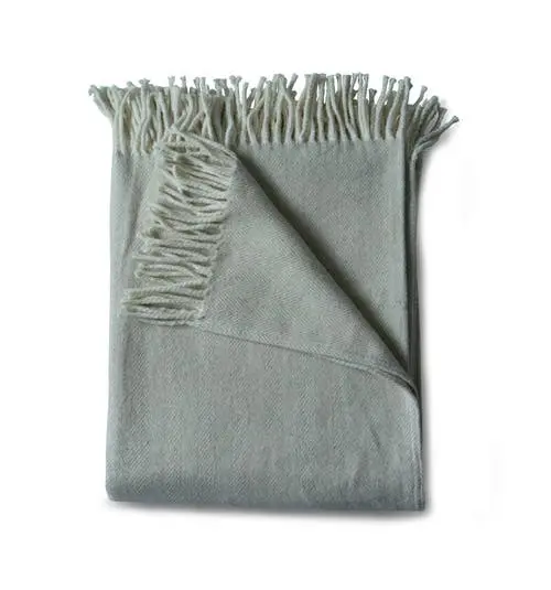 EVANGELINE 100% Cotton Herringbone Throws - Oyster
