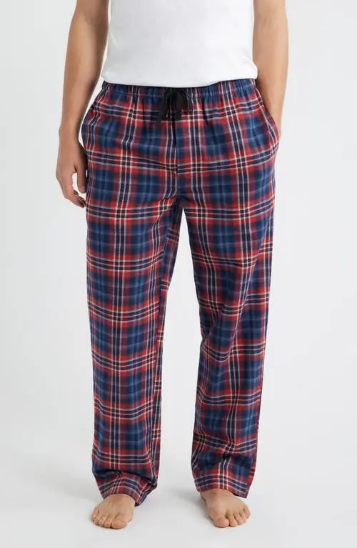 Majestic International Time Out Flannel Lounge Pants - Navy/red