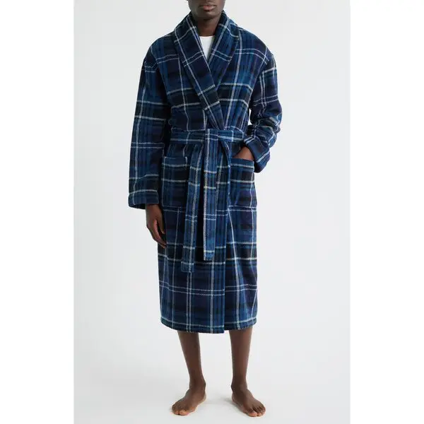 Majestic International Smoky Mountain Plush Fleece Robe - Blue