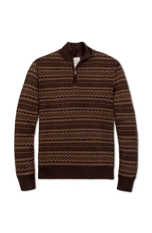 HOPE & HENRY Organic Half Zip Intarsia Pullover Sweater