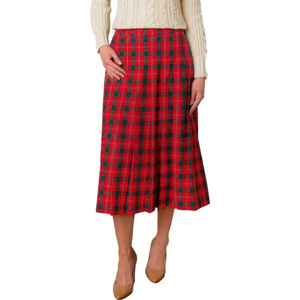 HOPE & HENRY Organic Pleated Midi Skirt