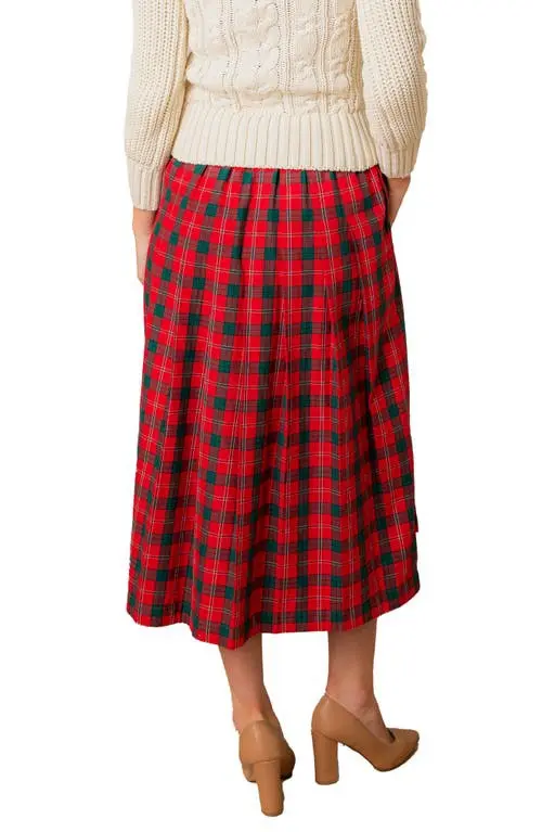 HOPE & HENRY Organic Pleated Midi Skirt
