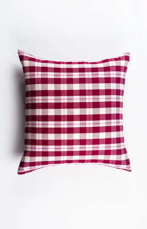 ARCHIVE NEW YORK Handwoven Abigail Cranberry Cotton Throw Pillow - Red