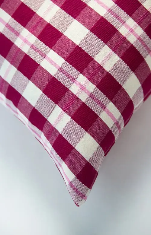 ARCHIVE NEW YORK Handwoven Abigail Cranberry Cotton Throw Pillow