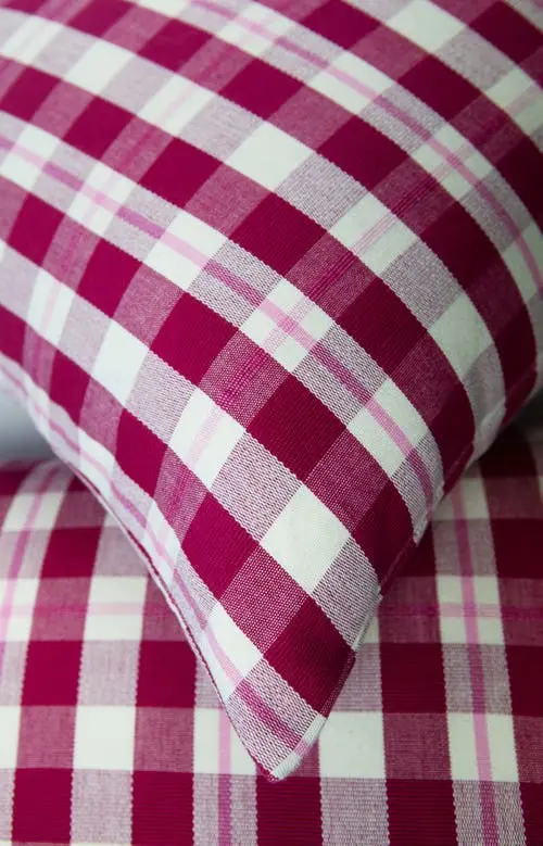 ARCHIVE NEW YORK Handwoven Abigail Cranberry Cotton Throw Pillow