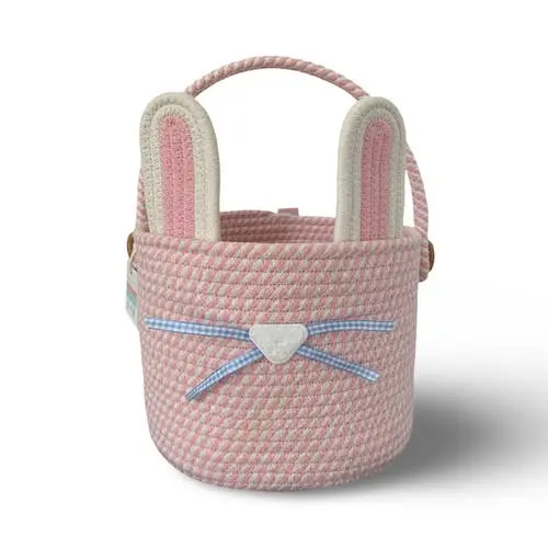 RAMUS & CO Bunny Rope Spring Basket - Pink