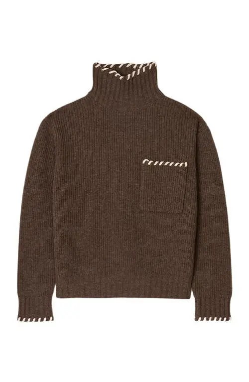 Sandro Oversized Turtleneck Fine Knit Sweater