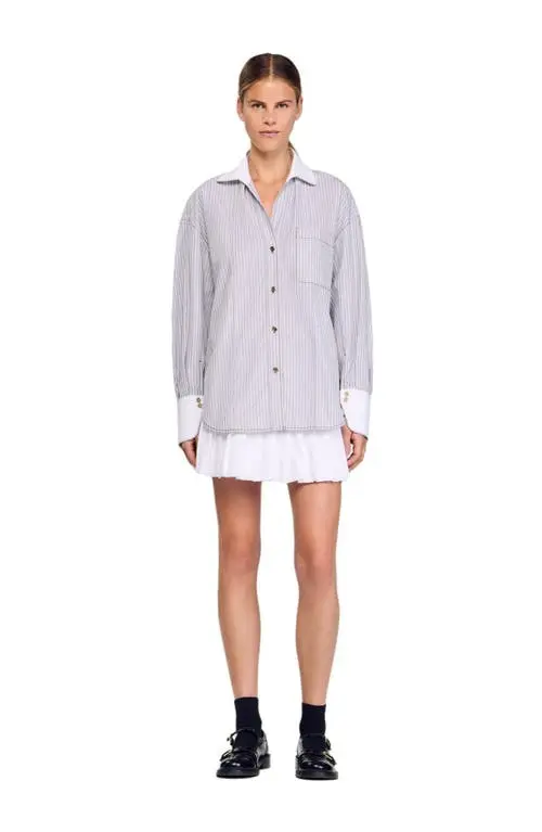 Sandro Oversized Striped Shirt