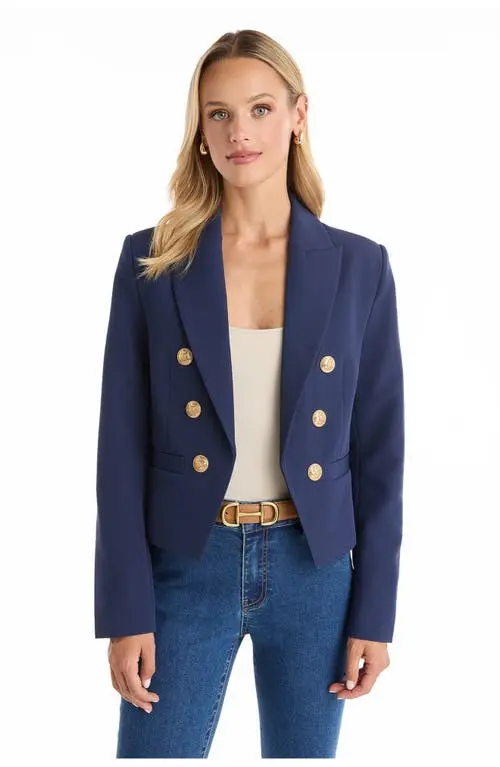 THE NOLI SHOP Gabrielle Double Breasted Blazer - Navy