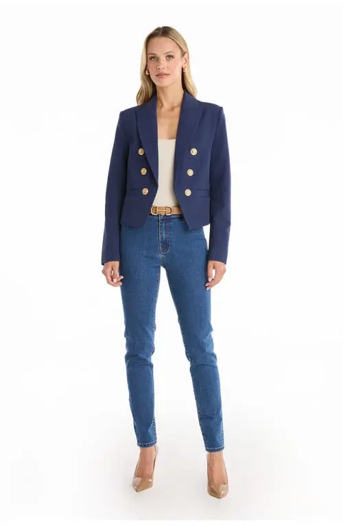 THE NOLI SHOP Gabrielle Double Breasted Blazer - Navy