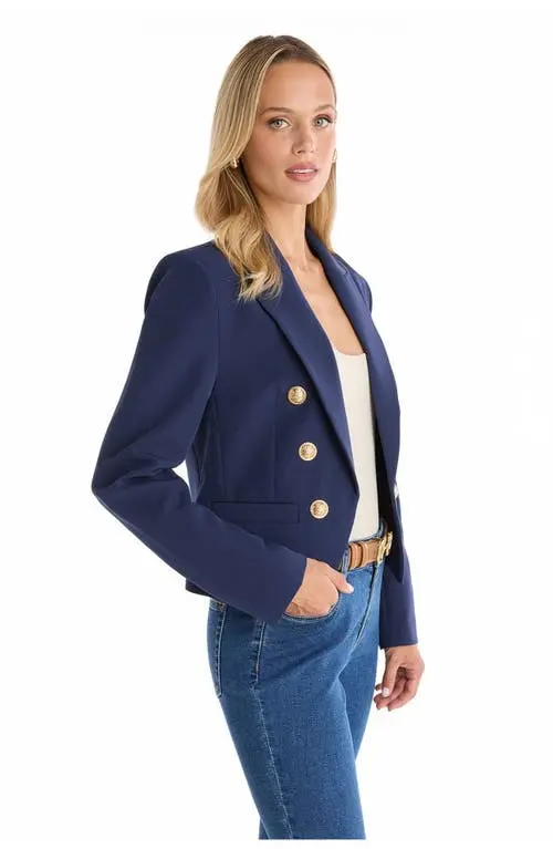 THE NOLI SHOP Gabrielle Double Breasted Blazer - Navy