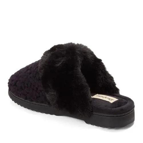 DEARFOAMS Knit Scuff Slipper - Black Solid