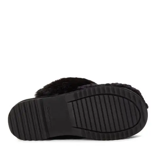DEARFOAMS Knit Scuff Slipper - Black Solid