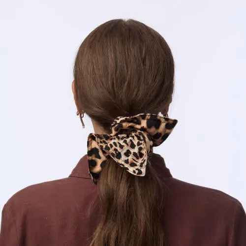 Lele Sadoughi Leopard Print Square Scrunchie