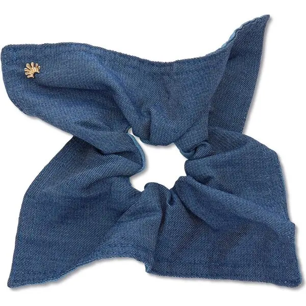 Lele Sadoughi Denim Double Faced Square Scrunchie - Denim 400