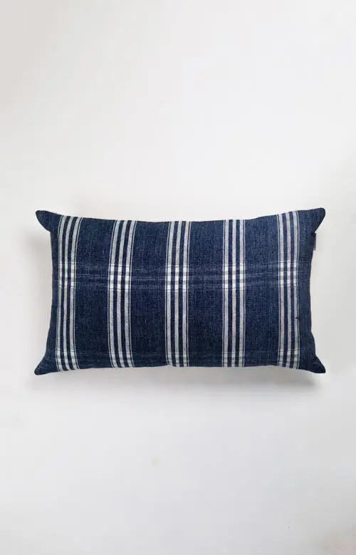 ARCHIVE NEW YORK Vintage Indigo Denim Striped Pillow - Blue