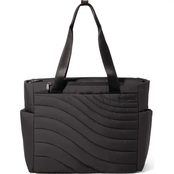 BAGGALLINI Set Wave Large Tote Bag - Black Wave Puff