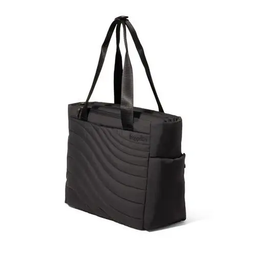 BAGGALLINI Set Wave Large Tote Bag - Black Wave Puff
