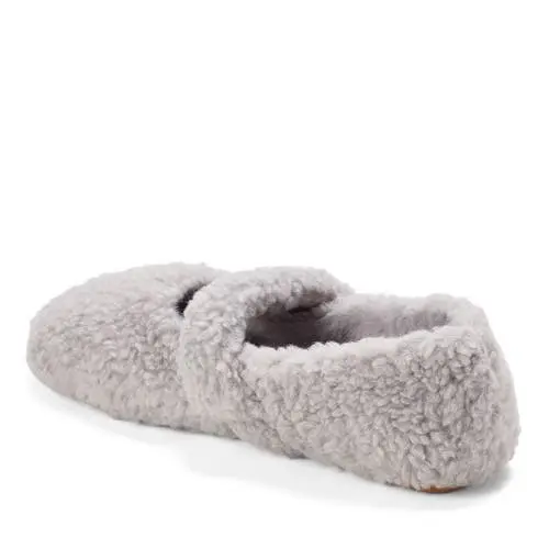 DEARFOAMS Maryanne Luxe Teddy Mary Jane Slipper - Sleet