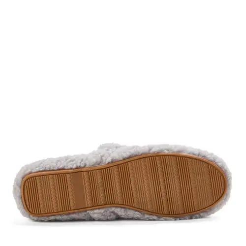 DEARFOAMS Maryanne Luxe Teddy Mary Jane Slipper - Sleet