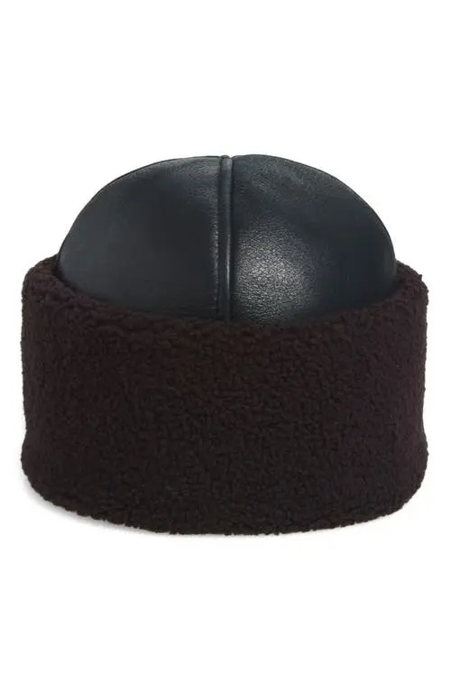 Our Legacy Blizzard Shearling Hat - Dark Brown Aviator Shearling