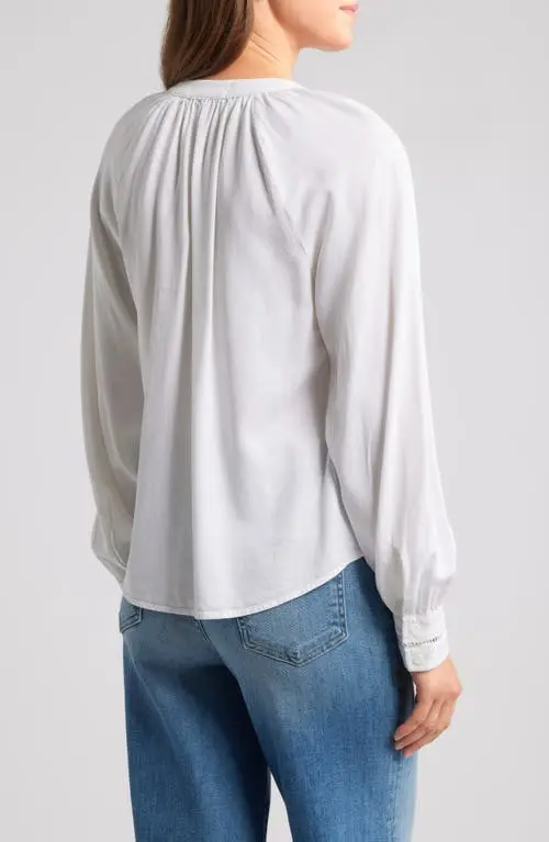 CLOTH & STONE Shirred Button-up Shirt - White