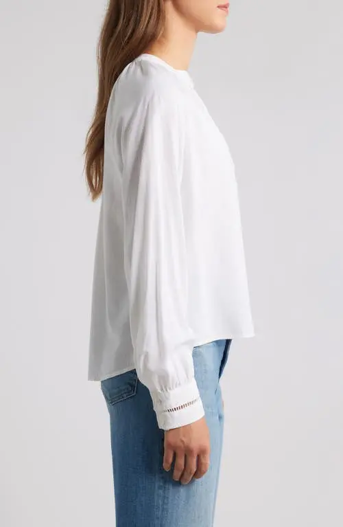 CLOTH & STONE Shirred Button-up Shirt - White