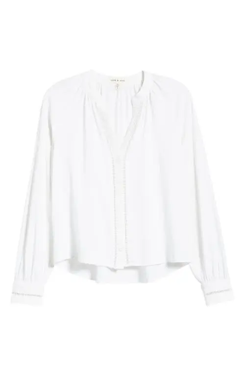 CLOTH & STONE Shirred Button-up Shirt - White