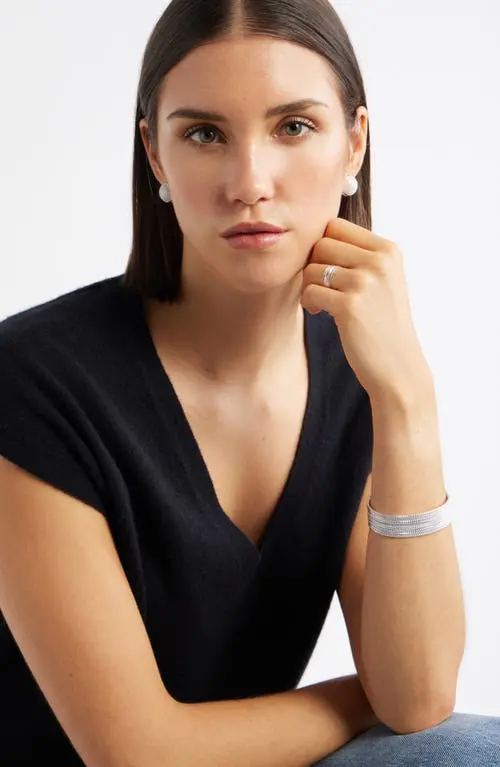 Nordstrom Faceted Cuff Bracelet - Silver