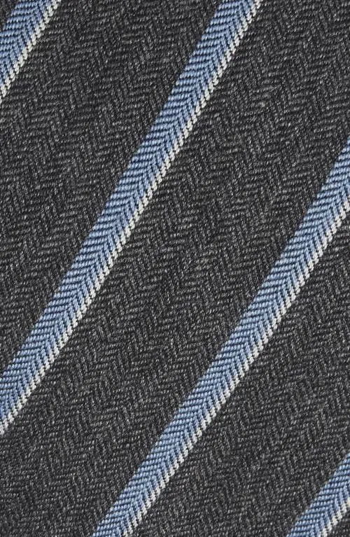 David Donahue Stripe Wool & Cashmere Blend Tie