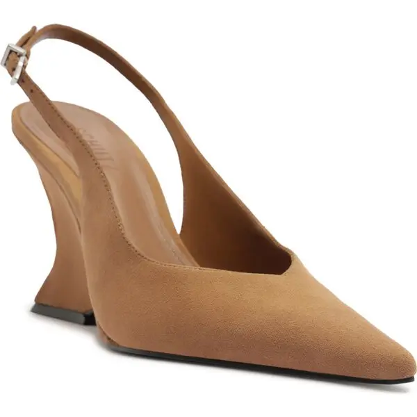 Schutz Siena Slingback Wedge Pumps - Wood