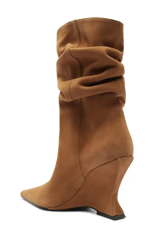 Schutz Siena Slouch Wedge Bootie - Wood