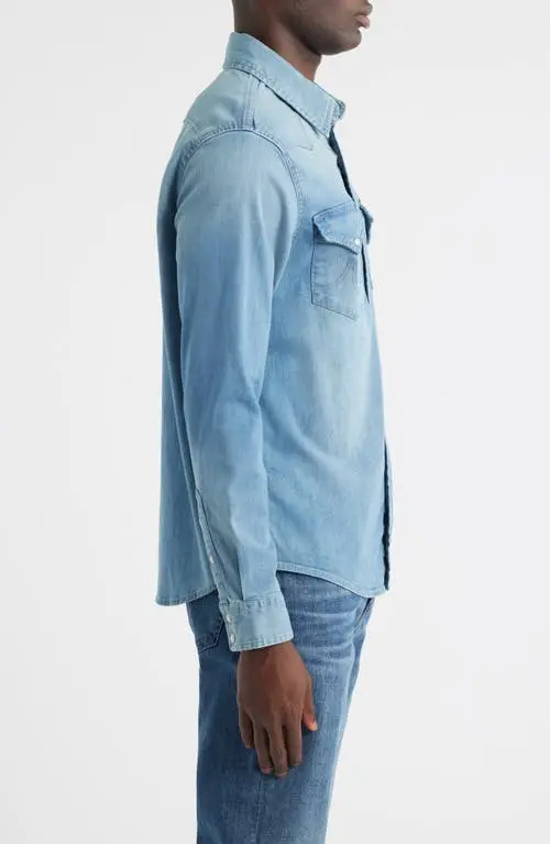 Ag Huston Classic Fit Western Denim Snap-up Shirt - Stanton