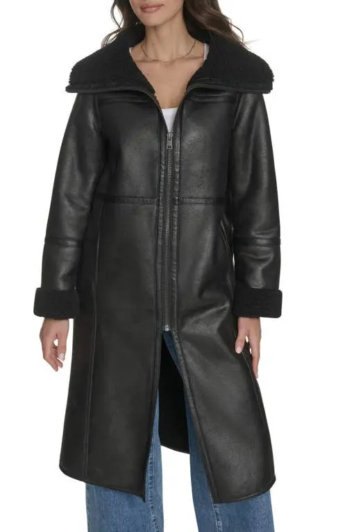 LEVI'S Faux Shearling Coat - Black