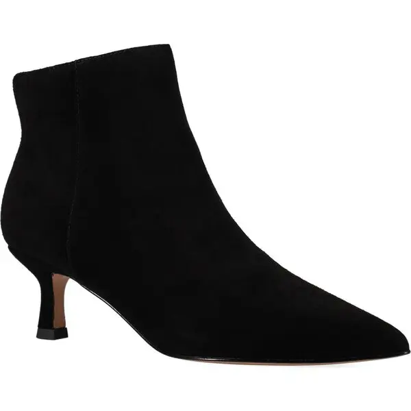 Pelle Moda Kiesa Pointed Toe Kitten Heel Bootie - Black
