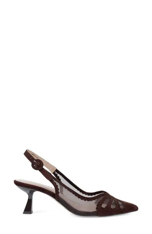 Pelle Moda Jacie Pointed Toe Slingback Pumps - Chocolate