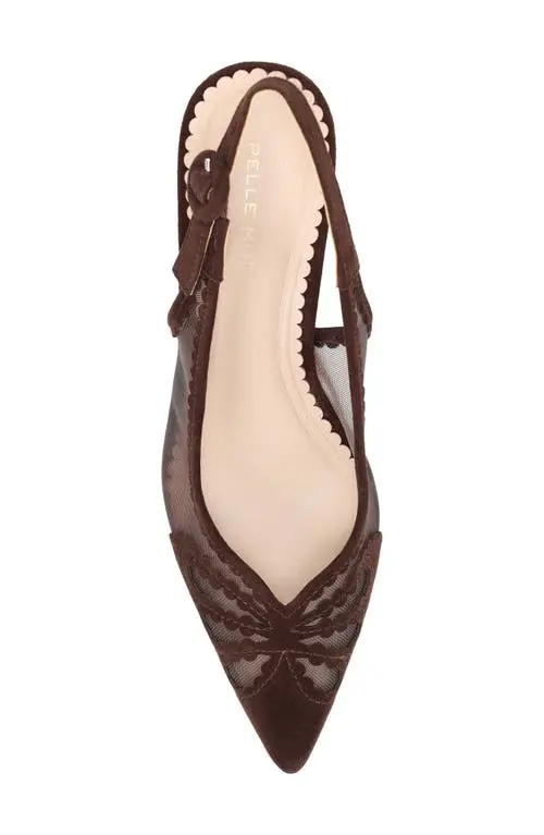 Pelle Moda Jacie Pointed Toe Slingback Pumps - Chocolate
