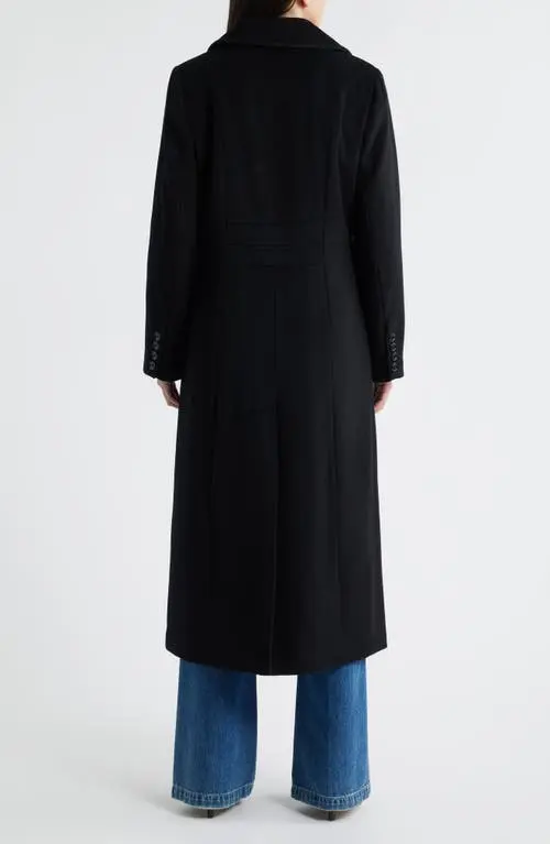 London Fog Wool Blend Longline Coat - Black