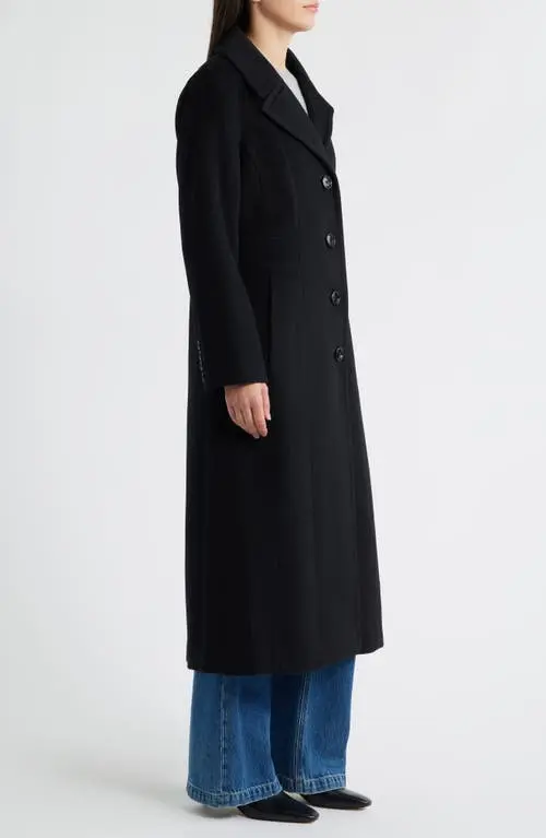 London Fog Wool Blend Longline Coat - Black