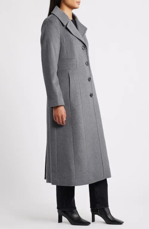 London Fog Wool Blend Longline Coat - Light Grey