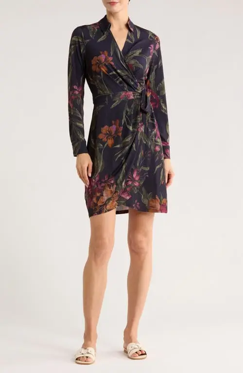 Tommy Bahama Carmela Orchid Isle Long Sleeve Wrap Dress