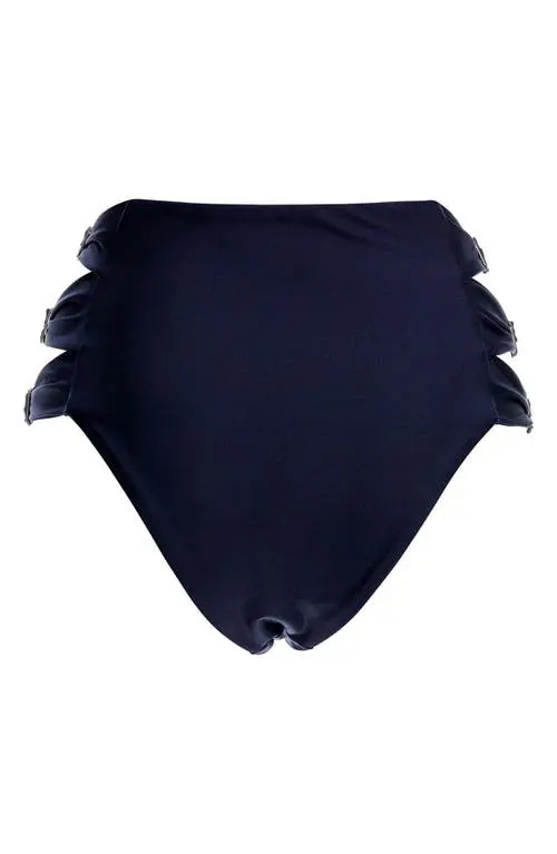 Agua Bendita Willa High-waist Bikini Bottom - Navy Blue