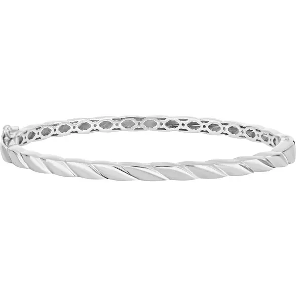 Bony Levy 14k Gold Textured Bangle Bracelet - 14k White Gold