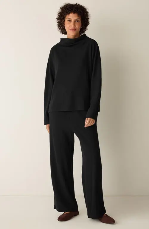 Eileen Fisher Funnel Neck Boxy Organic Cotton Blend Top