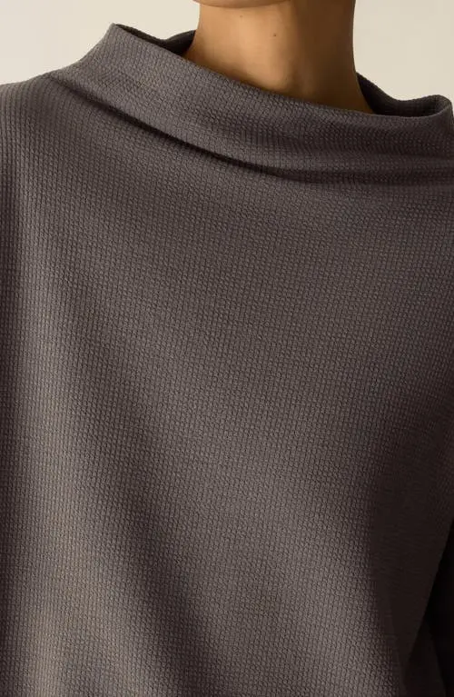 Eileen Fisher Funnel Neck Boxy Organic Cotton Blend Top