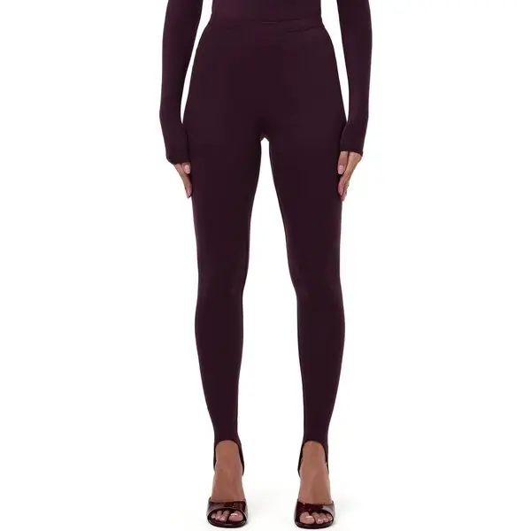 Naked Wardrobe Naked Stirrup Leggings - Dark Plum