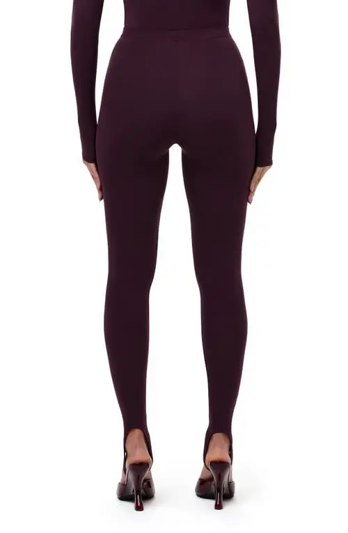 Naked Wardrobe Naked Stirrup Leggings - Dark Plum