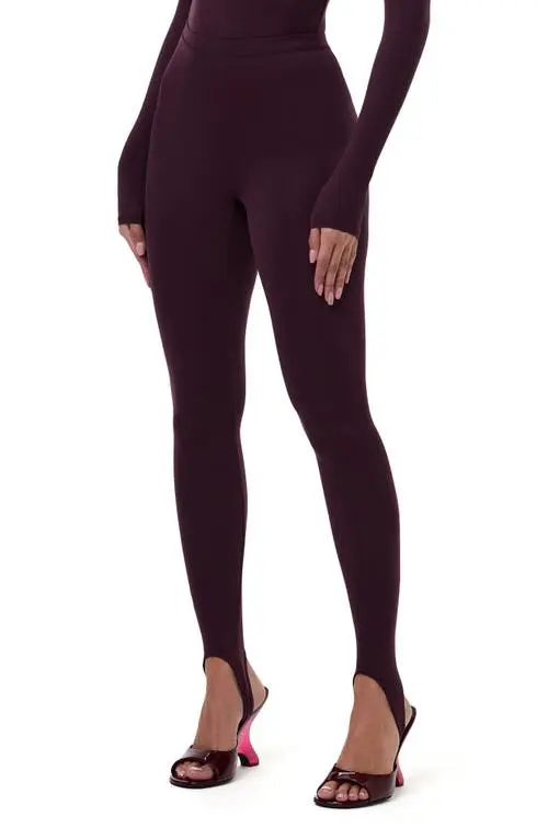 Naked Wardrobe Naked Stirrup Leggings - Dark Plum